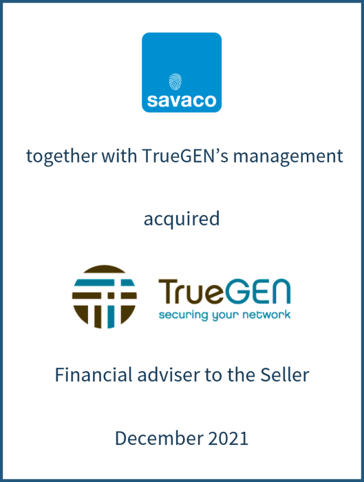 TrueGEN acquired by Savaco | Kumulus Partners | Corporate Finance Boutique